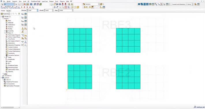 Kinematic RBE2 and a Distributing RBE3 Coupling in FEA | Dassault Systèmes®