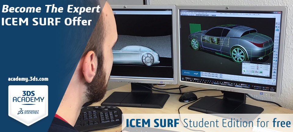 ICEM Surf Become the Expert Offer get the Student Edition for FREE | Dassault Systèmes®