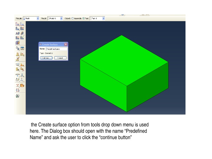 Python script to automatically invoke Create surface dialog box in ...