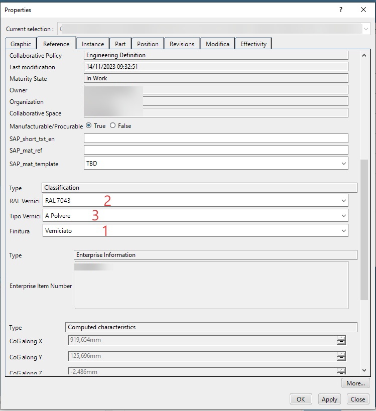 Attribute Layout for Classification Attributes | Dassault Systèmes®