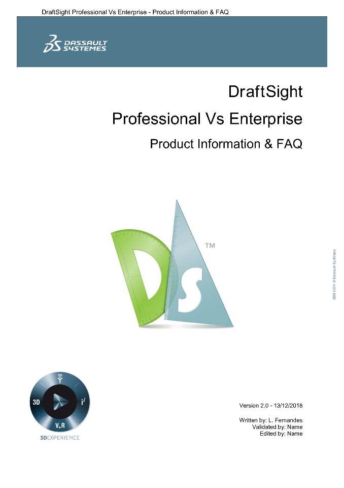 DraftSight Professional vs Enterprise Product Information FAQ | Dassault Systèmes®