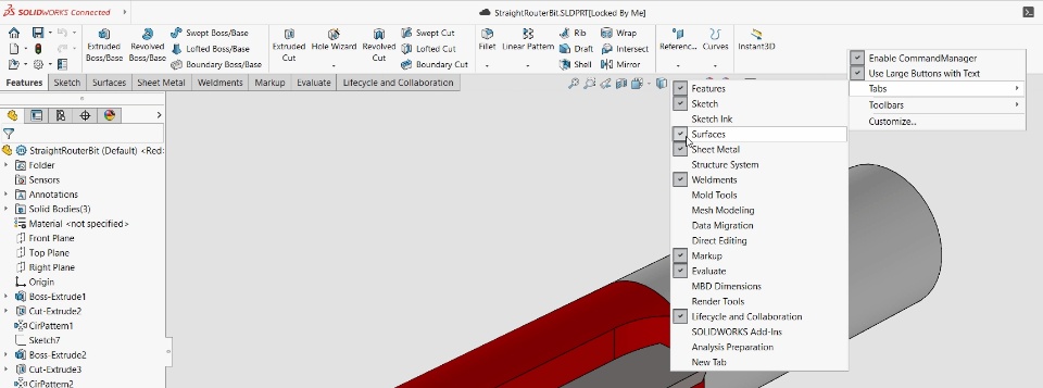 Simplifying CAD the SOLIDWORKS CommandManager | Dassault Systèmes®