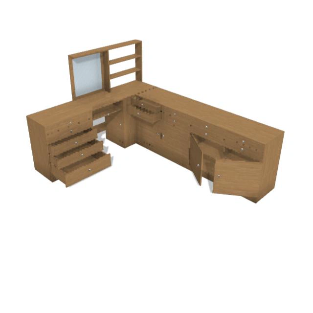 L Shaped Dresser Vanity Desk | Dassault Systèmes®