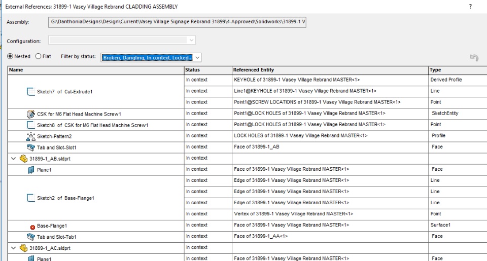 External references showing with red x | Dassault Systèmes®