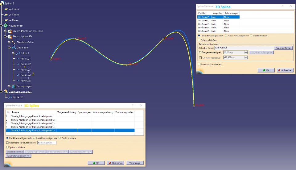 Different curvature of 2D and 3D spline in Catia V5 R28 and higher | Dassault Systèmes®