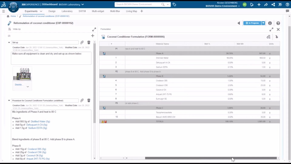 Scientific Notebook ELN demonstration | Dassault Systèmes®
