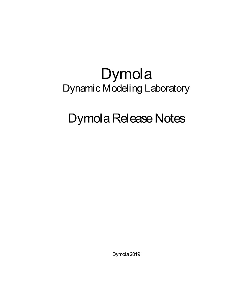 DYMOLA 2019 is released | Dassault Systèmes®