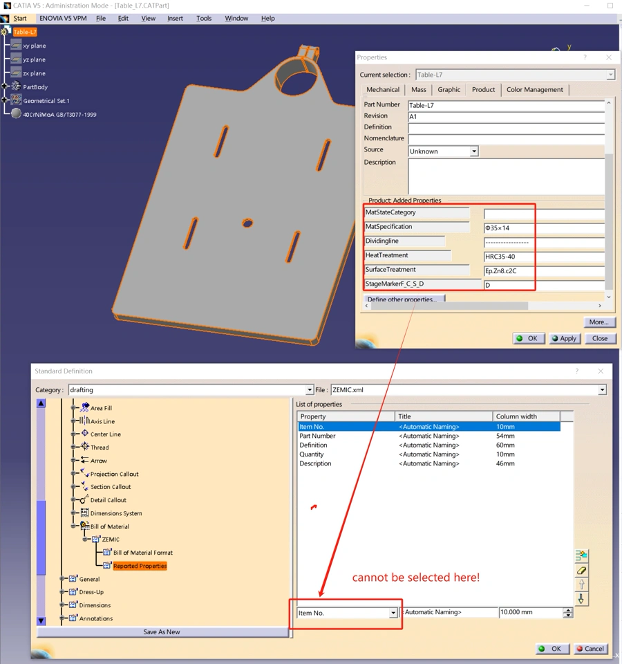 How to add some custom properties in Advanced bill of material ...